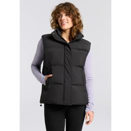 Steppweste HUGO BLUE "Fagora", Damen, Gr. S, schwarz 001, Web, Obermaterial: 100% Polyamid, unifarben, normal, Westen Steppweste, Oversize Fit, Stehkragen