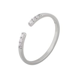 CAI CA&Iuml; Damen Fingerring "925/- Sterling Silber rhodiniert offen Zirkonia Stacking", 052 (16,6), Silber 925 (Sterlingsilber), wei&szlig;, Silber 925