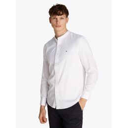 Tommy Hilfiger Herren Langarmhemd "FLEX POPLIN SOLID MAO Regular Fit SHIRT", wei&szlig;, Gr. XXXL, Web, Obermaterial: 100% Baumwolle, Hemden