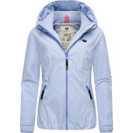 Outdoorjacke Ragwear "Dizzie", Damen, Gr. 4XL (48), blau (cloud), Au&szlig;enmaterial: 100% Polyester. Innenfutter: 100% Polyester. Wattierung: 100% Polyester, gerade h&uuml;ftbedeckend, &Auml;rmel ohne &Auml;rmelschlitz Rippstrickb&uuml;ndchen, Jacken Outdoorjacke, Wasserdichte &Uuml;bergangsjacke mit gro&szlig;er Kapuze