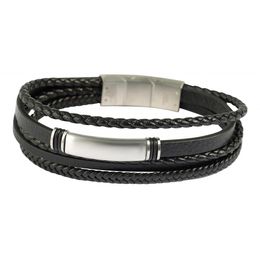 Adelia´s ADELIA ́S Damen Edelstahlarmband "Neuheit 2025 - Herren Armband aus Edelstahl", 19, Edelstahlschwarz silber, Edelstahl, Armbänder