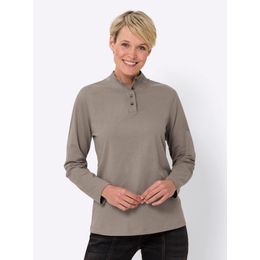 Classic Basics Damen Stehkragenshirt "Shirt", grau, Gr. 44, unifarben, 100% Baumwolle, Shirts