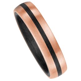 Jobo Damen Fingerring "Ring Carbonring", 68, Carbon Ros&eacute;gold 585ros&eacute;gold 585, Carbon, Ros&eacute;gold 585, Fingerringe, Carbon und 585 Ros&eacute;gold