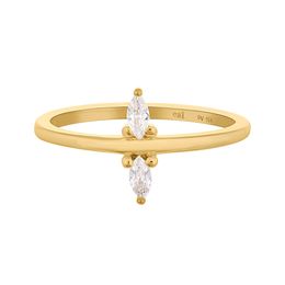 CAI CA&Iuml; Damen Fingerring "925 Silber vergoldet mit Zirkonia", 060 (19,1), Silber 925 (Sterlingsilber), gelb, Silber 925 (Sterlingsilber), Fingerringe