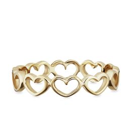 CAI CA&Iuml; Damen Fingerring "925/- Sterling Silber vergoldet Herzen", 056 (17,8), Silber 925 (Sterlingsilber), gelb, Silber 925 (Sterlingsilber), Fingerringe