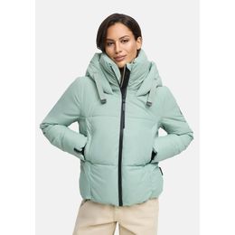 Winterjacke Marikoo "Ninikaa", Damen, Gr. S, smokey mint, Obermaterial: 100% Polyester; Futter: 100% Polyester; Wattierung: 100% Polyester; Ärmelfutter: 100% Polyester, Jacken Winterjacke, kurze Winterjacke mit extra hohem Windschutzkragen