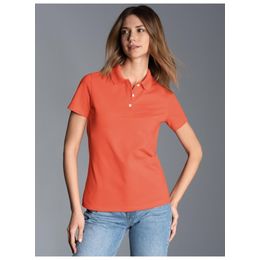 TRIGEMA Damen Poloshirt "TRIGEMA Poloshirt", orange, Basic, Gr. XL, 100% Baumwolle, Shirts
