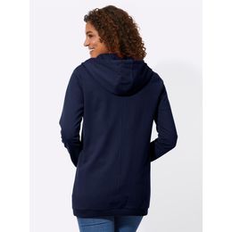 Casual Looks Damen Shirtjacke "Sweatjacke", blau, Gr. 36, unifarben, 100% Baumwolle, Shirts