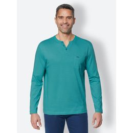 w&auml;schepur W&Auml;SCHEPUR Herren Pyjamaoberteil "Schlafanzug-Shirt", Gr. 44, blau, 100% Baumwolle, unifarben, Shirts