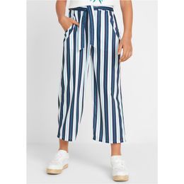 bonprix Kinder Palazzohose, blau, Gr. 158, mehrfarbig, Obermaterial: 100% Polyester, Hosen, Palazzo-Hose mit elastischem Bund