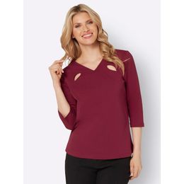 Classic Basics Damen 3/4-Arm-Shirt "3/4-Arm-Shirt", rot, Gr. 52, unifarben, 100% Baumwolle, Shirts