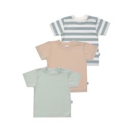 Liliput M&auml;dchen T-Shirt, bunt, Gr. 74, gestreift, unifarben, 95% Baumwolle, 5% Polyester, Shirts, 3er-Pack mit angenehmem Rundhalsausschnitt