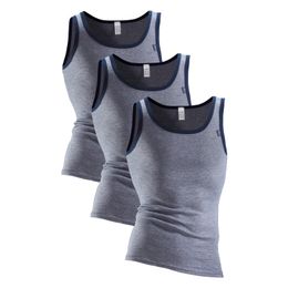 Damen Unterhemd "Tanktop f&uuml;r Herren", CLIPPER EXCLUSIVE, Gr. 4, blau, Feinripp, Obermaterial: 100% Baumwolle, meliert, Unterhemden, modische Optik: