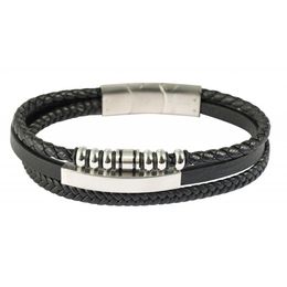 Adelia´s ADELIA ́S Damen Edelstahlarmband "Neuheit 2025 - Herren Armband aus Edelstahl", 19, Edelstahlschwarz silber, Edelstahl, Armbänder