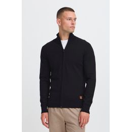 Strickjacke Blend "BHFippo", Herren, Gr. XXL, schwarz, Feinstrick, 70% Baumwolle (Recycled), 30% Polyester (Recycled), unifarben, normal normal, hoch geschlossener Ausschnitt, Rippstrickb&uuml;ndchen, Strickjacken Strickjacke, Stilvolle Strickjacke mit Rei&szlig;verschluss