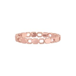 CAI CA&Iuml; Fingerring "925/- Sterling Silber ros&eacute;vergoldet Hexagon Cut Outs Stacking", 060 (19,1), Silber 925 (Sterlingsilber), rot, Silber 925