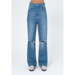 FRESHLIONS Damen Bequeme Jeans "Sofia", blau, Gr. L, 100% Baumwolle, Jeans, mit ausgestelltem Bein