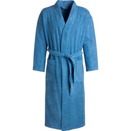 Unisex-Bademantel Egeria, L:125cm, blau, Walkfrottee, Hausm&auml;ntel, "Topas, ideal f&uuml;r Sauna & Spa, Hotelbademantel, Morgenmantel", f&uuml;r Damen & Herren,