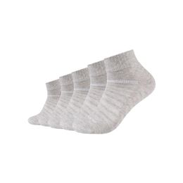 Sneakersocken Camano "mesh ventilation", Damen, Gr. 39-42, fog melange, Baumwollmischung, gestreift, normal, Socken Sneakersocken, Mesh-Bel&uuml;ftung: Optimales Fu&szlig;klima bei jeder Aktivit&auml;t