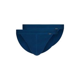 Skiny Herren Slip "Slip 2er Pack", Gr. S, blau, Obermaterial: 100% Baumwolle CO., Unterhosen