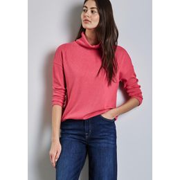 Street One Damen Rollkragenpullover, rot, Gr. 38, unifarben, Strick, Obermaterial: 68% Polyester, 29% Viskose, 3% Elasthan, Pullover, mit Struktur
