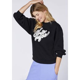 Chiemsee Damen Sweatshirtdeep schwarz, Gr. XS, 88% Baumwolle, 12% Polyester, Sweatshirts