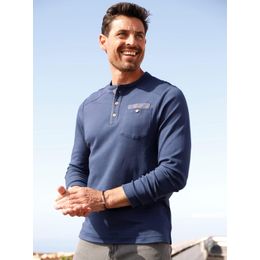 Marco Donati Herren Langarmshirt "Langarm-Shirt", blau, Gr. 52, unifarben, 100% Baumwolle, Shirts