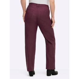 sheego Damen Webhose, lila, Gr. 56, unifarben, 78% Viskose, 19% Polyamid, 3% Elasthan, Hosen