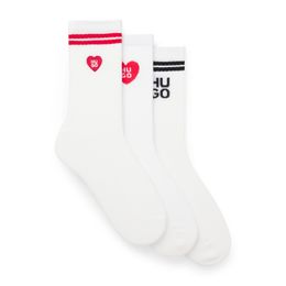 Socken HUGO UNDERWEAR, Damen, Gr. 35-38, weiß 100, Baumwollmischung, elastisch, Socken Socken