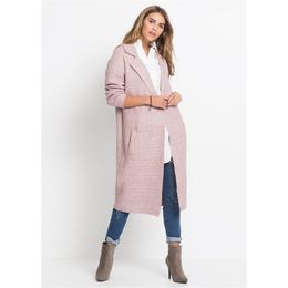 bonprix Damen Strickmantel "Langer Strickmantel im Loose Fit", lila, Gr. 40, meliert, Obermaterial: 35% Baumwolle, 30% Polyacryl, 27% Polyester, 6%