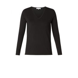 Damen Strickpullover "Anine", schwarz, Gr. 50, Base Level Curvy, unifarben, Strick, Obermaterial: 80% Viskose, 20% Polyamid, Pullover, mit