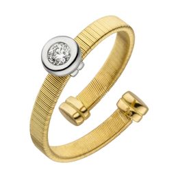 Jobo Damen Diamantring "Offener Ring Goldring", 54, SI = kleine Einschlüsse, Diamanten Gelbgold 750 Weißgold 750gelbgold 750, Diamanten, Gelbgold