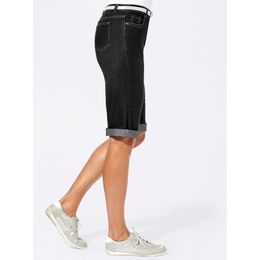 Casual Looks Damen Jeansbermudas, schwarz, Gr. 38, unifarben, 98% Baumwolle, 2% Polyester, Jeans