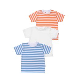 Liliput Mädchen T-Shirt, orange, Gr. 110, gestreift, 95% Baumwolle, 5% Polyester, Shirts, 3er-Pack mit Rundhalsausschnitt