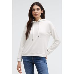 SOCCX Damen Kapuzenpulloverwei&szlig;, Gr. L, unifarben, Strick, Material: 53% Viskose, 43% Polyester, 4% Elasthan, Pullover, aus Flauschstrick
