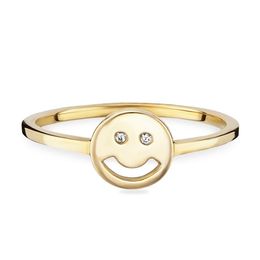 CAI CA&Iuml; Damen Fingerring "925 Sterling Silber vergoldet Smile", 050 (15,9), Silber 925 (Sterlingsilber), gelb, Silber 925 (Sterlingsilber), Fingerringe
