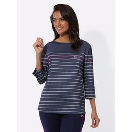 Catamaran Damen Trainingsshirt "Freizeitshirt", blau, Gr. 36, gemustert, gestreift, mehrfarbig, unifarben, 90% Polyester, 10% Elasthan, Shirts