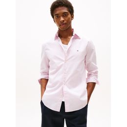 Tommy Hilfiger Herren Langarmhemd "FLEX POPLIN MINI PRINT Regular Fit SHIRT", rosa, Gr. L, Web, Obermaterial: 100% Baumwolle, Hemden, regular fit,