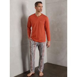 wäschepur WÄSCHEPUR Herren Pyjamaoberteil "Schlafanzug-Shirt", Gr. 48, rot, 100% Baumwolle, unifarben, Shirts