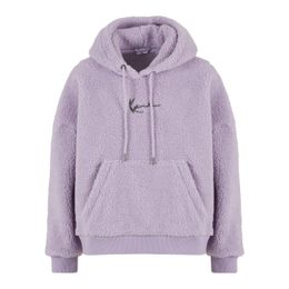 Kapuzenpullover Karl Kani "Karl Kani KK Metal Signature Teddy Os Hoodie", Damen, Gr. L, lila, 100% Polyester, normal, ohne Ausschnitt, Sweatshirts Kapuzenpullover