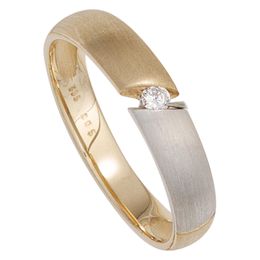 Jobo Damen Goldring "Diamantring Spannring", 52, P1 = bei 10-facher Vergr&ouml;&szlig;erung erkennbare Einschl&uuml;sse, Diamanten Gelbgold 585gelbgold 585,