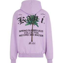 Karl Kani Herren Kapuzenpullover "Karl Kani Kani Palm Os Zip Hoodie"violet, Gr. L, 65% Baumwolle, 35% Polyester, Pullover