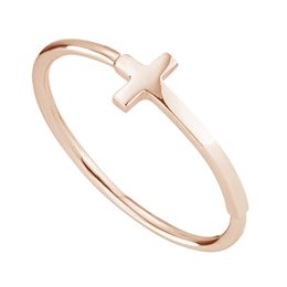 CAI CA&Iuml; Damen Fingerring "925/- Sterling Silber rotvergoldet Kreuz", 046 (14,7), Silber 925 (Sterlingsilber), rot, Silber 925 (Sterlingsilber),