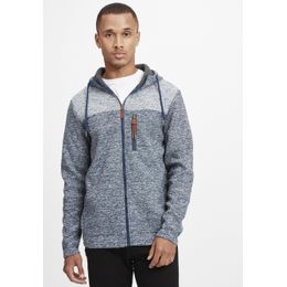 Blend Herren Cardigan "BHPinheiro", blau, Gr. XL, unifarben, Fleece, 100% Polyester, Strickjacken, Fleecejacke mit Kapuze und Eingrifftaschen