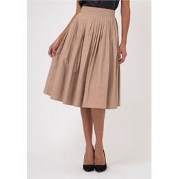 FRESHLIONS Damen Sommerrock "Seraphina", beige, Gr. S, unifarben, 100% Baumwolle, R&ouml;cke, mit tollem Faltenwurf