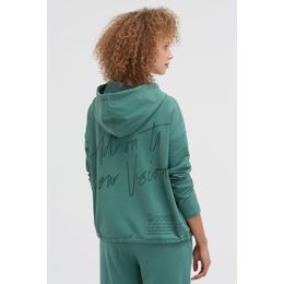 SOCCX Damen Kapuzensweatjacketopaz, Gr. XXL, bedruckt, Material: 85% Baumwolle, 10% Polyester, 5% Elasthan, Sweatjacken, mit Zugband im Bund