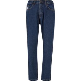 Karl Kani Herren Bequeme Jeans "Karl Kani Herren KK Small Signature Tapered Five Pocket Denim"rinse blau, Gr. 30, unifarben, 100% Baumwolle, Jeans
