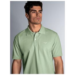 TRIGEMA Herren Poloshirt "TRIGEMA Poloshirt DELUXE Piqué", grün, Basic, Gr. S, 100% Baumwolle, Shirts