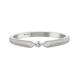 CAI CA&Iuml; Damen Fingerring "925 Silber rhodiniert mit Zirkonia", 054 (17,2), Silber 925 (Sterlingsilber), wei&szlig;, Silber 925 (Sterlingsilber), Fingerringe