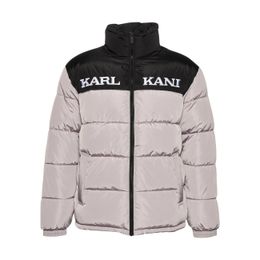 Winterjacke Karl Kani "Karl Kani Herren", Damen, Gr. XXS, light grau, 100% Polyester, mehrfarbig, normal, hoch geschlossener Ausschnitt, Jacken Winterjacke